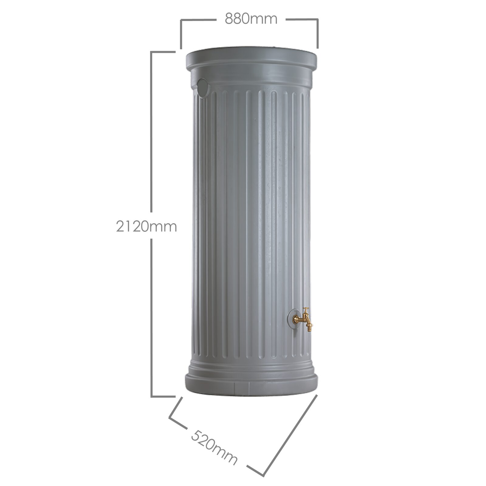550L COLUMN Wall MINItank - Grey