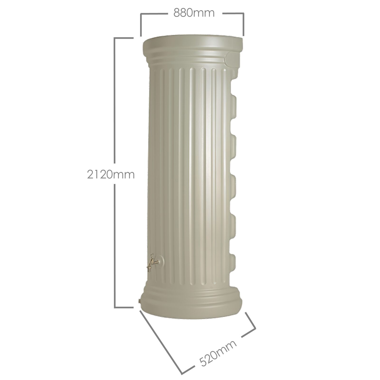 550L COLUMN Wall MINItank - Sand Beige