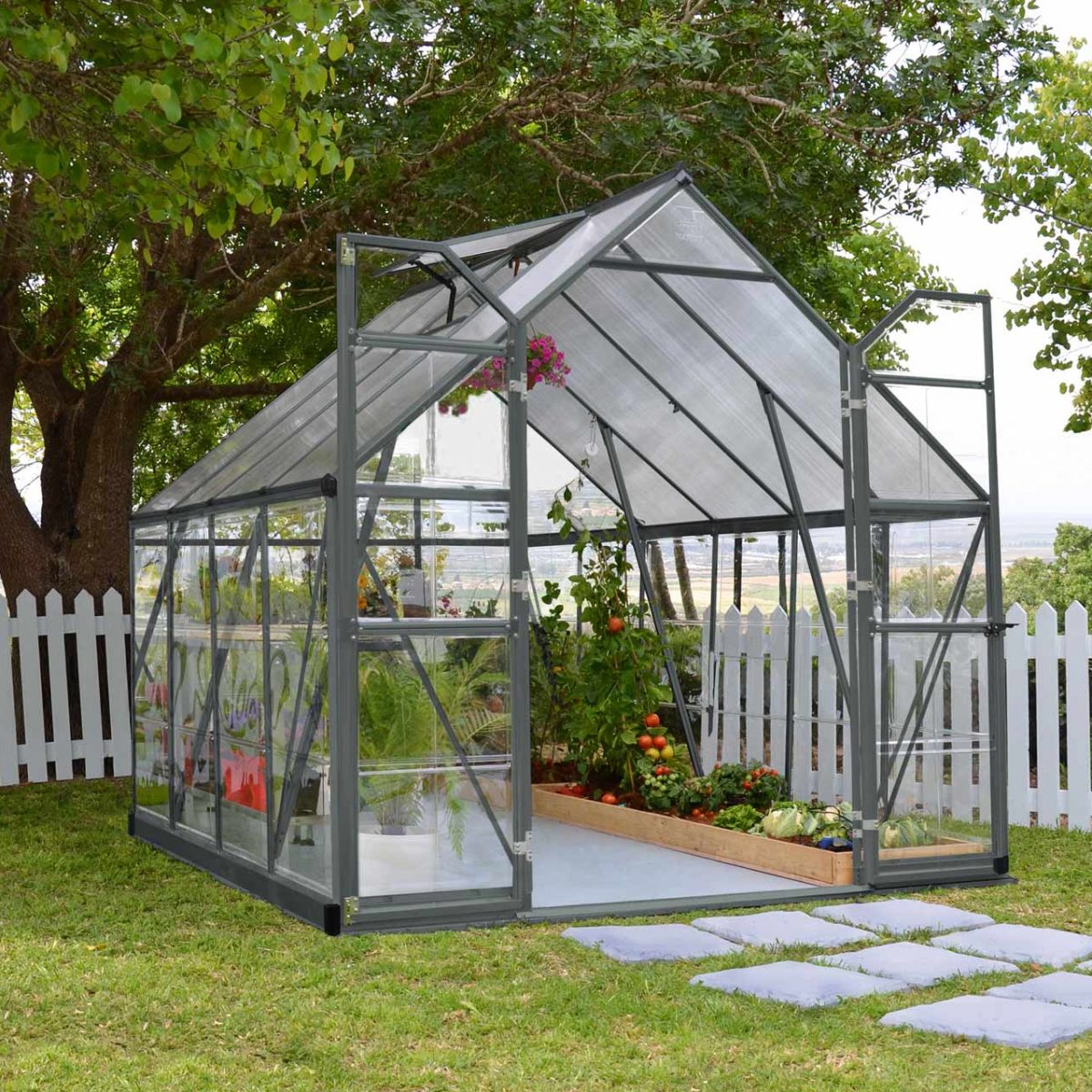 BALANCE 8'X8' GREENHOUSE 2.4mx2.4m GREY