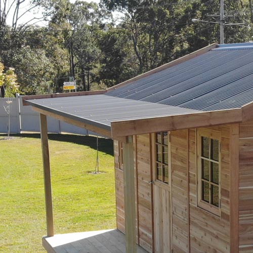 Verandah, roof & posts 6.3mx1.2m