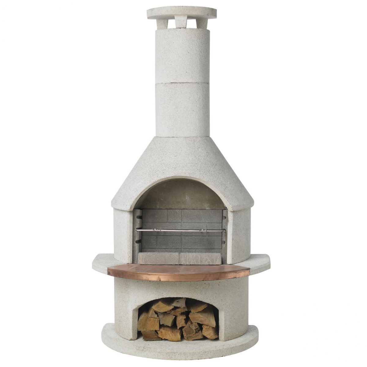 BUSCHBECK 'RONDO' White BBQ / OUTDOOR FIREPLACE