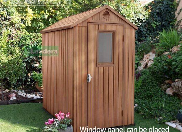 KETER DARWIN 4'x6' GARDEN SHED WOOD GREEN 1.3mx1.8m