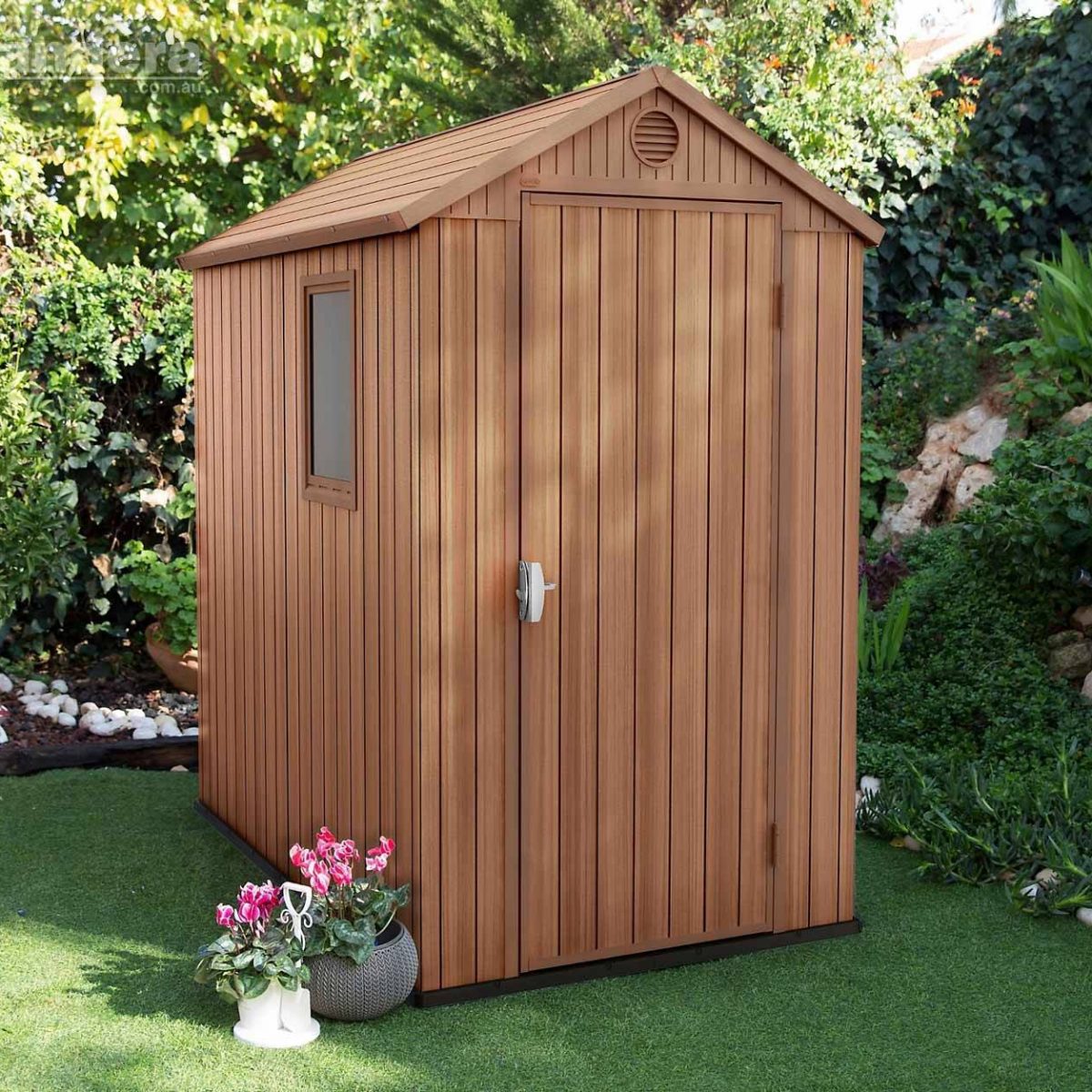 KETER DARWIN 4'x6' GARDEN SHED WOOD GREEN 1.3mx1.8m