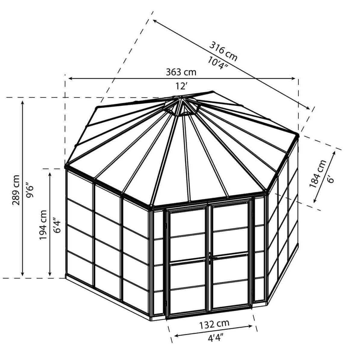 OASIS HEXAGONAL GREENHOUSE 3.6m