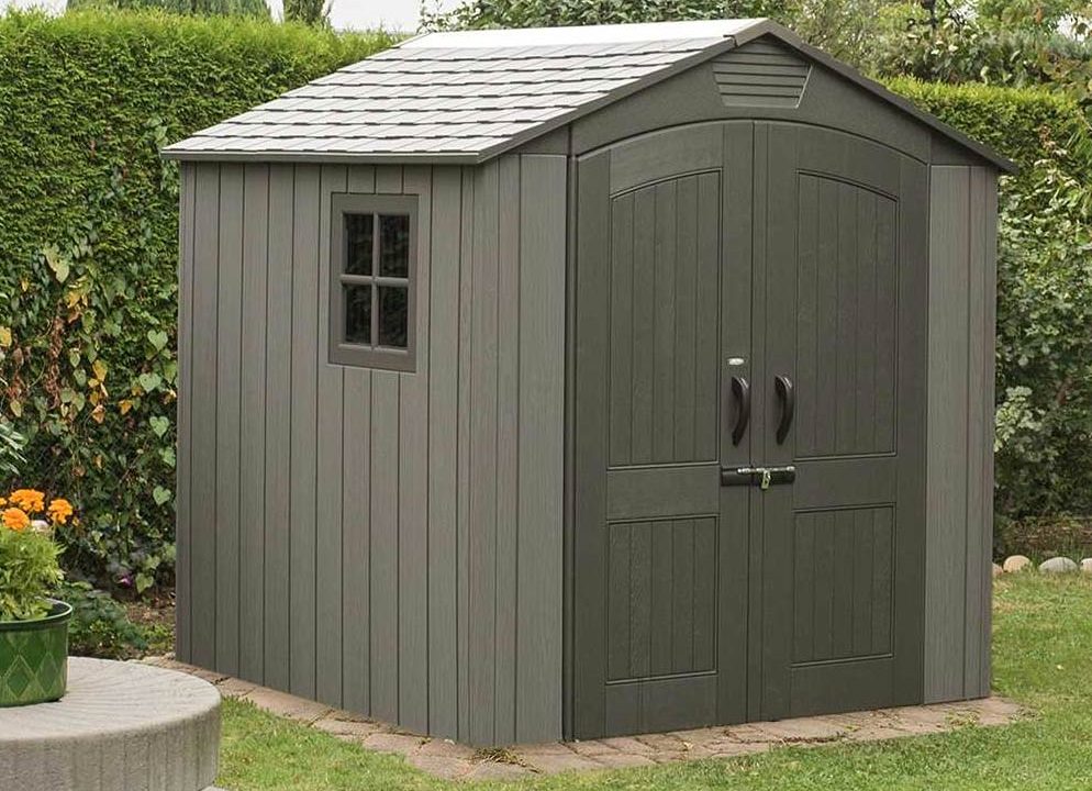 LIFETIME 7'x7' GARDEN SHED TEXTURED GREY 2.1mx2.1m