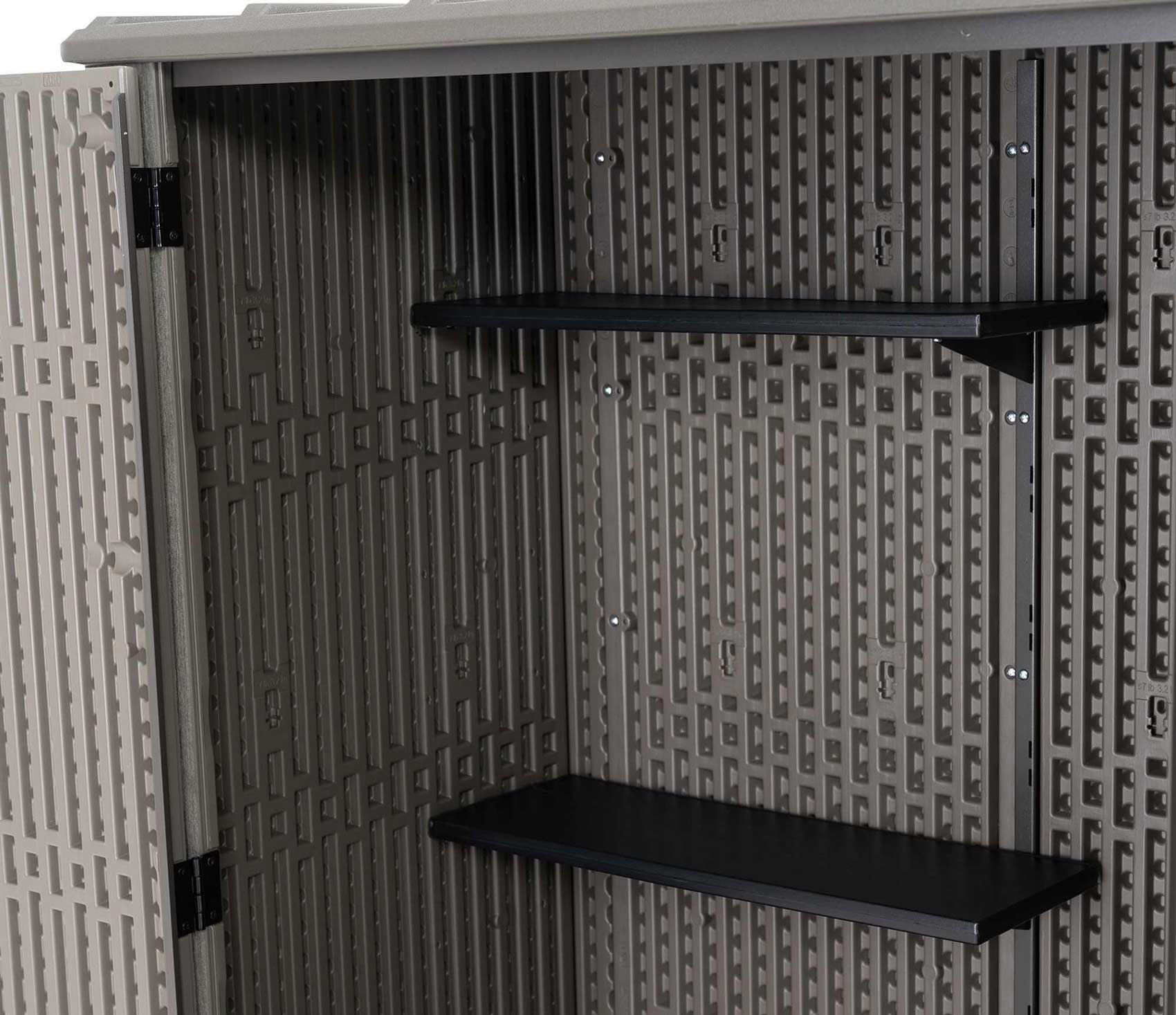 LIFETIME VERTICAL SHED WITH SHELVES 1.4mx0.7m LIFETIME VERTICAL SHED WITH SHELVES 1.4mx0.7m