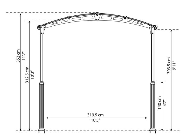 ARCADIA ALPINE 10600 CARAVAN CARPORT 10.6mx3.6m