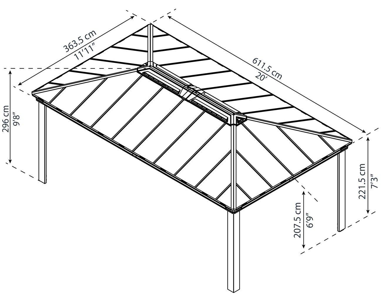 DALLAS 6100 GAZEBO 3.6mx6.1m