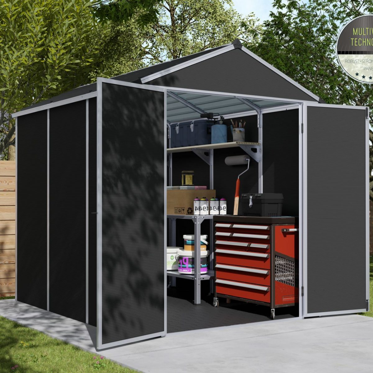 PALRAM RUBICON SKYLIGHT 6'x8' GARDEN SHED 1.8x2.3m