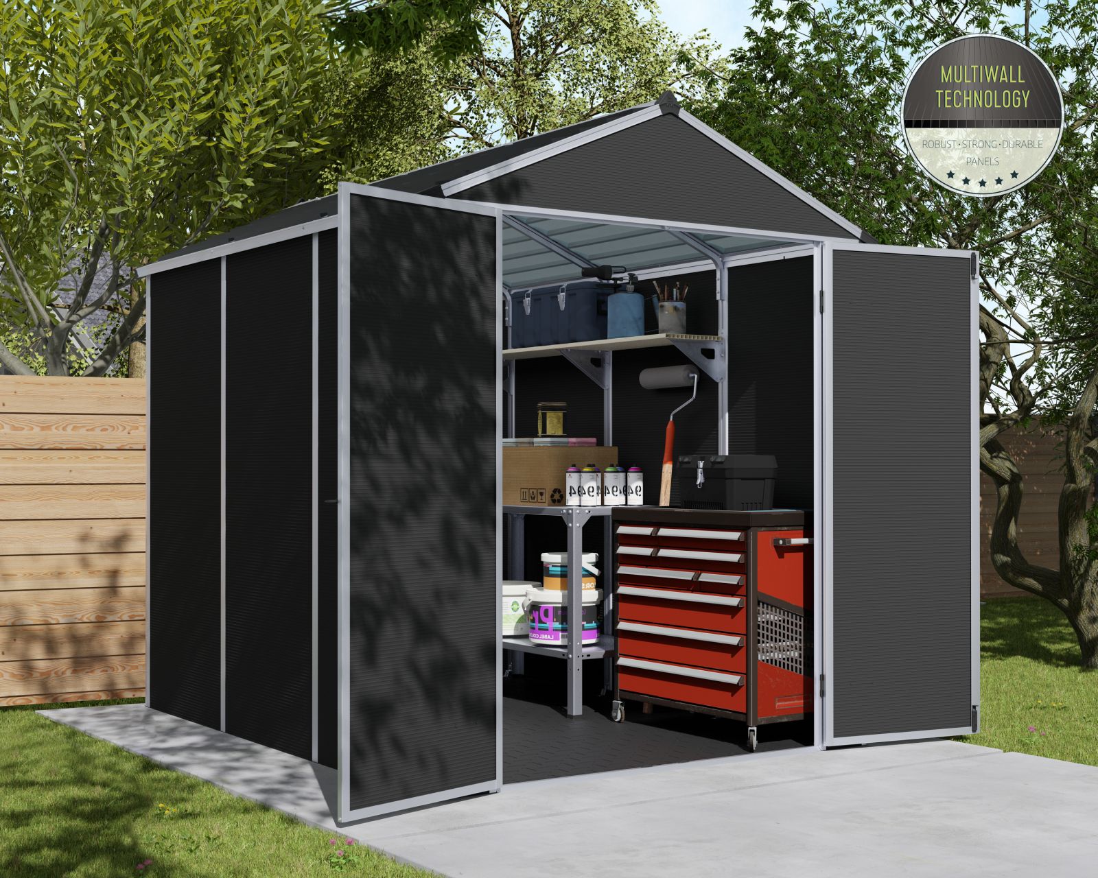 PALRAM RUBICON SKYLIGHT 6'x8' GARDEN SHED 1.8x2.3m