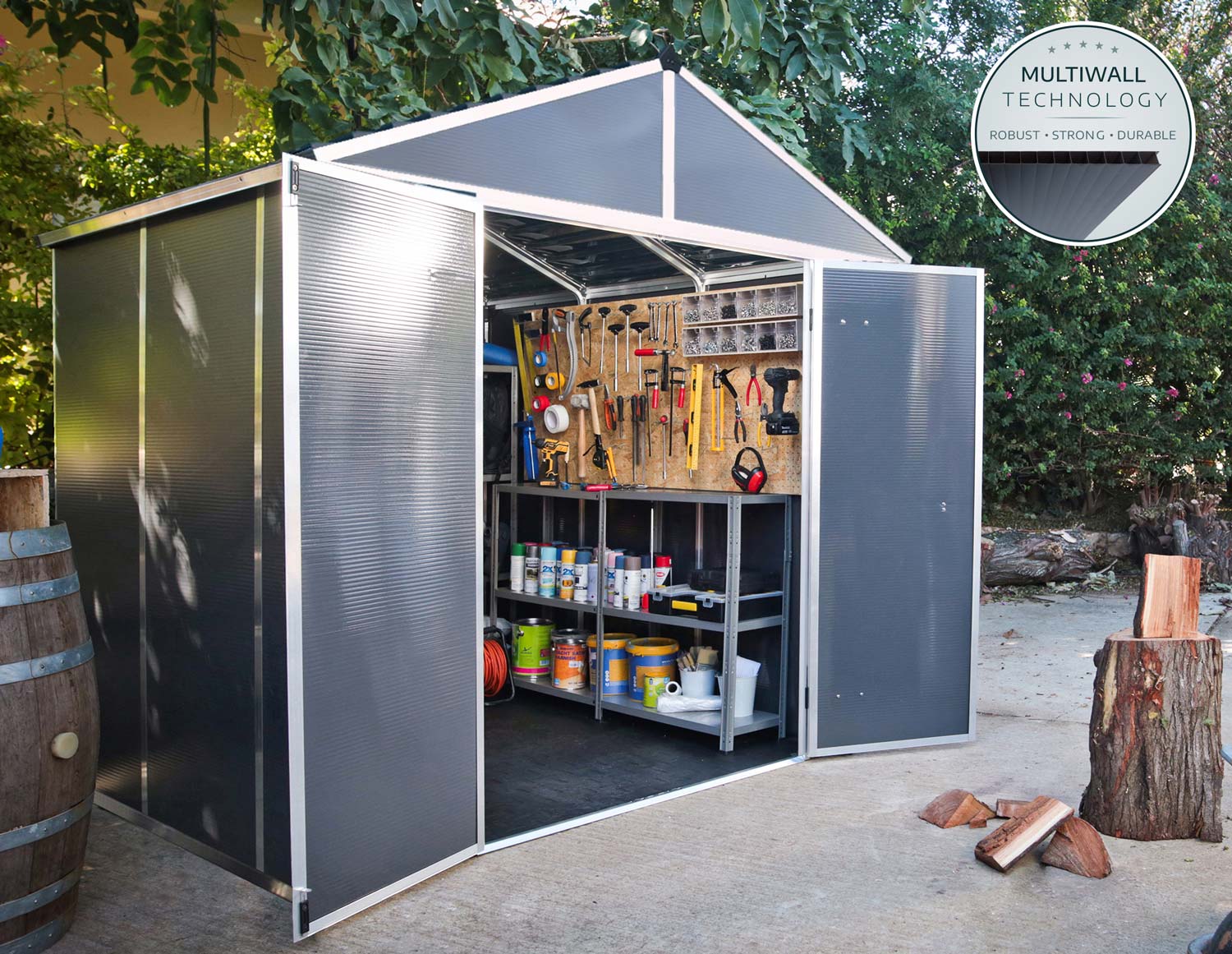 PALRAM RUBICON SKYLIGHT 8'x8' GARDEN SHED 2.4x2.3m