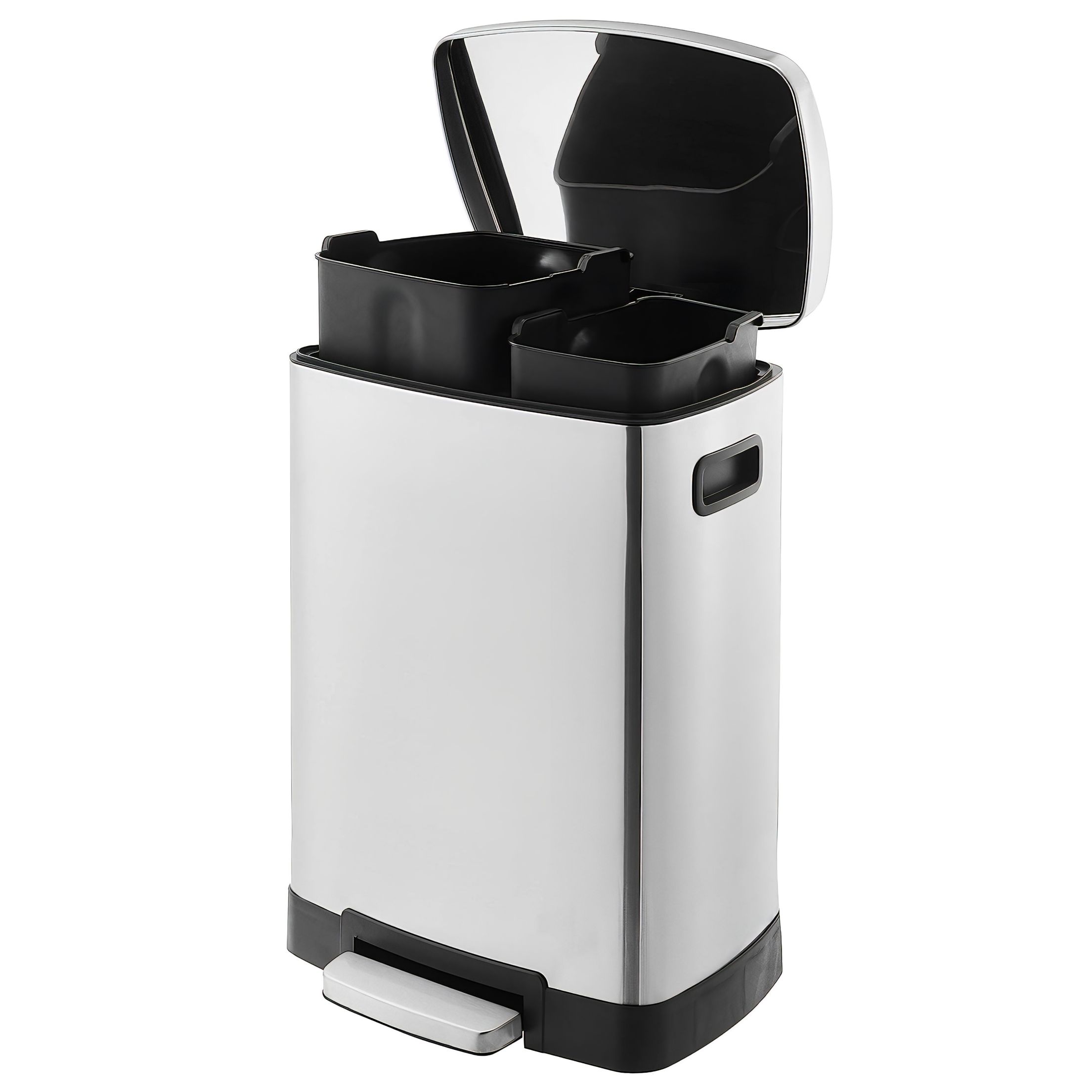 Stainless Steel 2 Compartment Pedal Bin - 15 & 25L