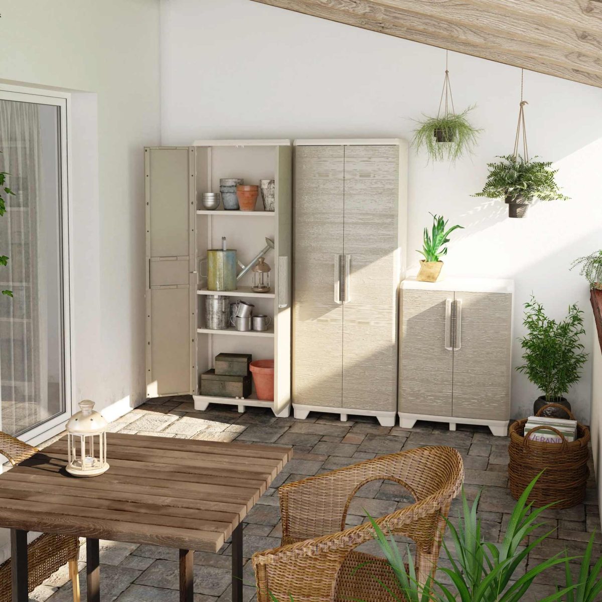 Woodgrain Multipurpose Outdoor Cabinet