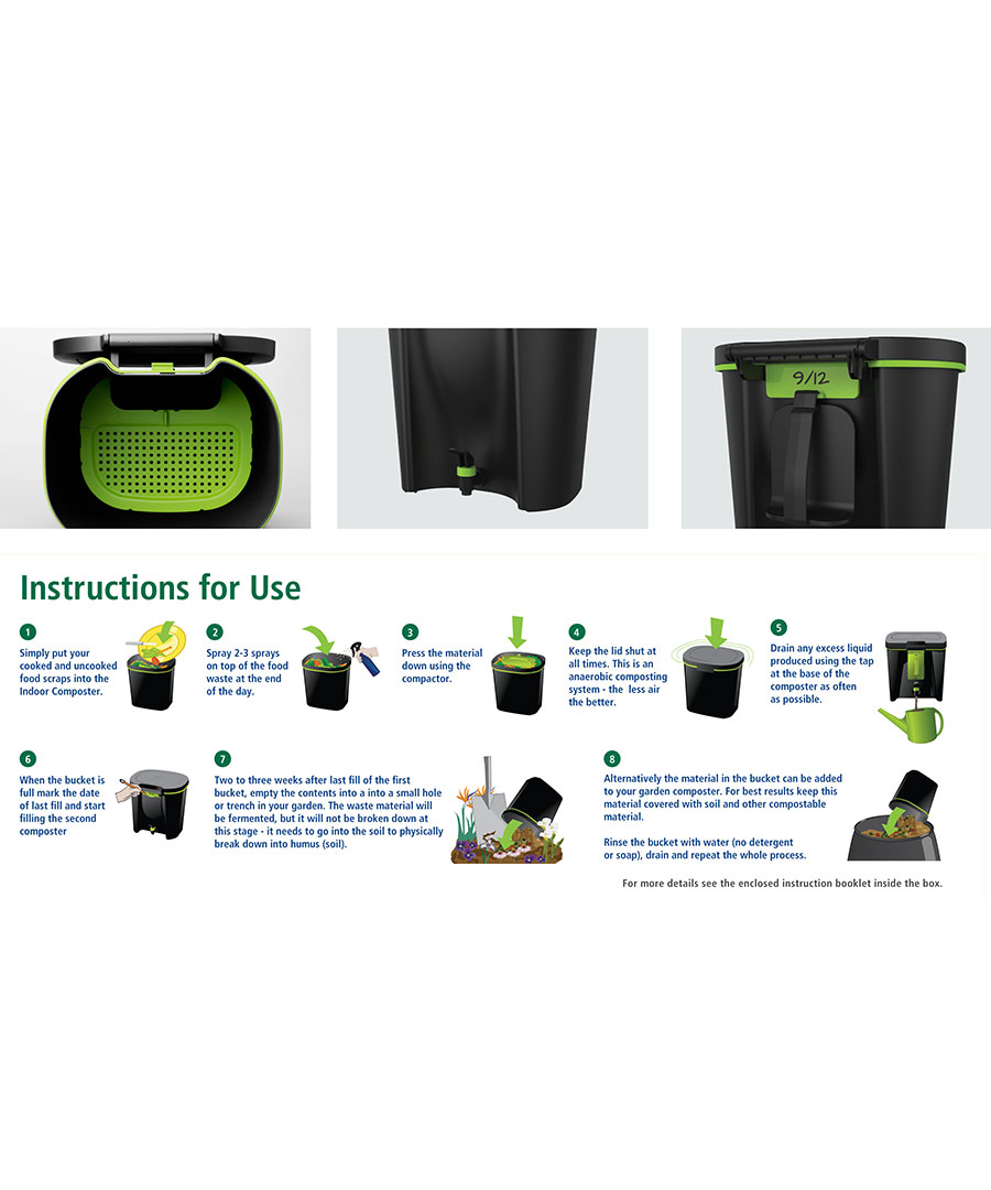14lt Indoor Composter Twin Pack- Airtight Bokashi System