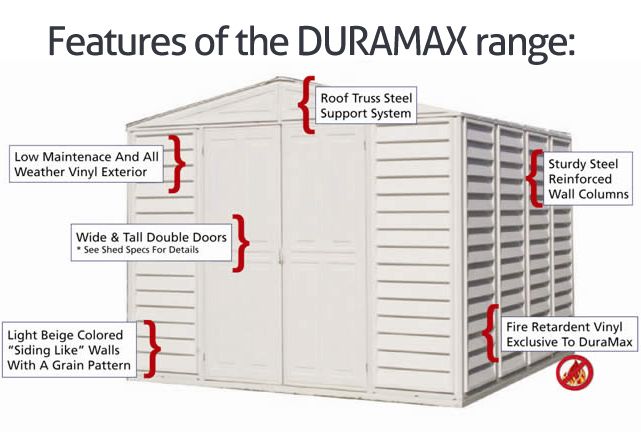 DURAMAX SIDEMATE 4'x8' GARDEN SHED 1.2m x 2.4m