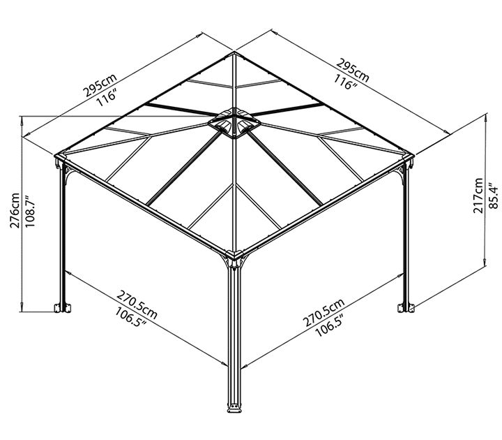 PALERMO 3000 GAZEBO 3mx3m